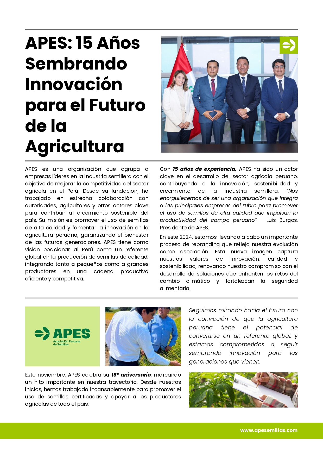 APES en la Revista AGRO PERÚ: Impulsando la Innovación y la Exportación ...